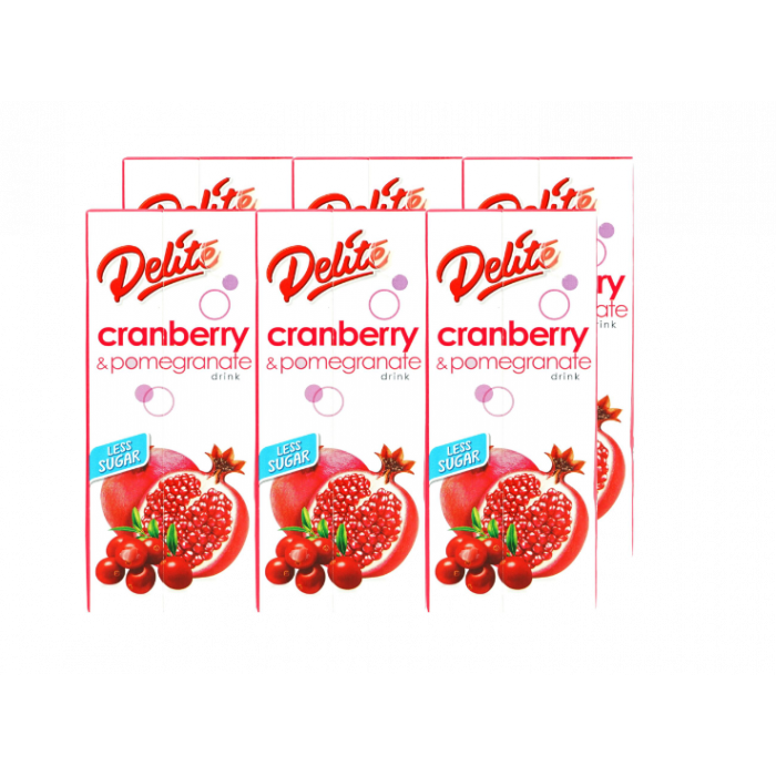 Delite Cranberry & Pomegranate Drink - Carton