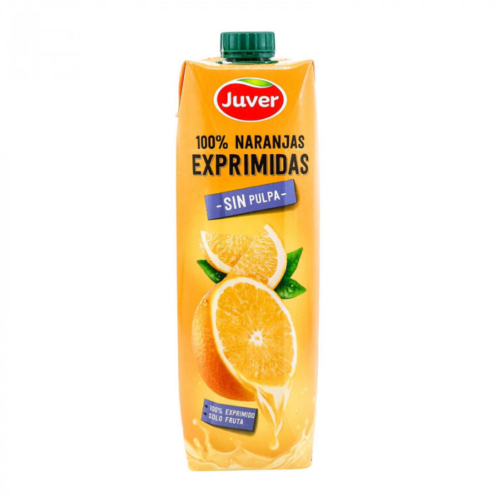 Juver 100% Fresh-Squeezed Orange Juice without Pulp - Case