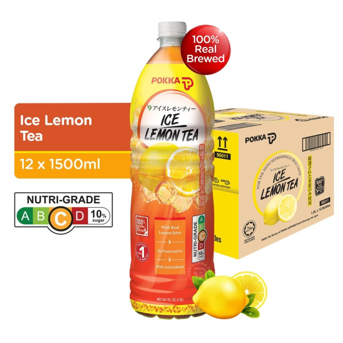Pokka Ice Lemon Tea Less Sugar Pet Bottle - Carton