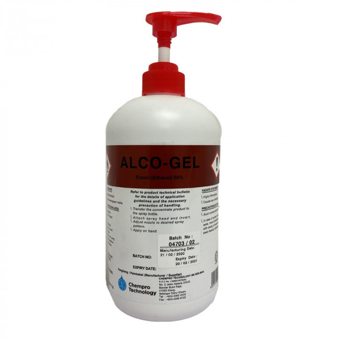 Chempro Alco-Gel Rinse-Free Antibacterial Alcohol Based Hand Sanitizer ...