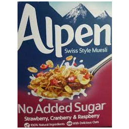Alpen No Added Sugar Strawberry Cranberry & Raspberry - Case