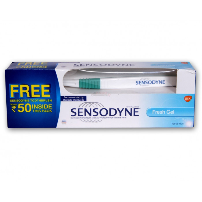 Sensodyne Toothpaste (Free Toothbrush Pack) Fresh Gel - Carton
