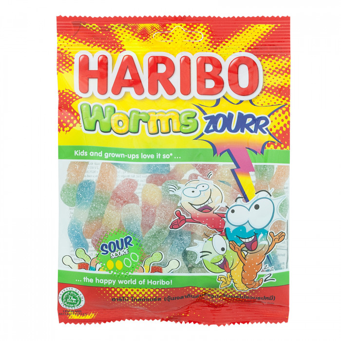 Haribo Worms Zourr Gummy Candy - Case