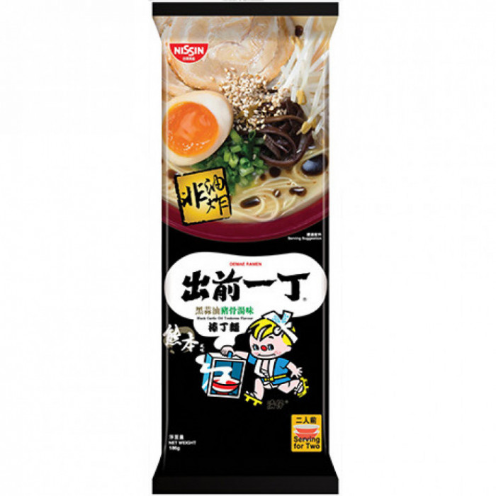 Nissin Demae Iccho Bar Noodles Black Garlic Oil Tonkotsu flavor - Carton