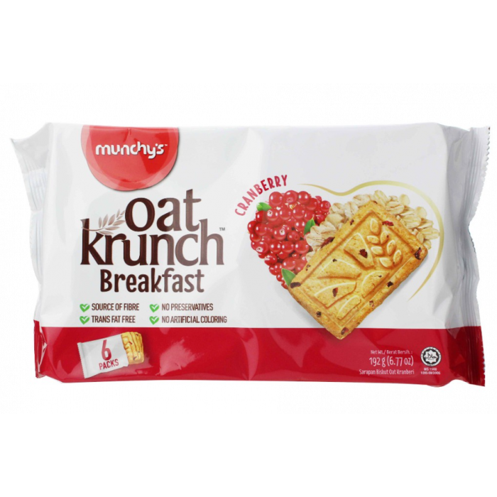 Munchy's OatKrunch Breakfast Cranberry 6's - Carton