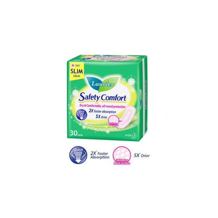 Laurier Safety Comfort Day Slim 22cm - Carton