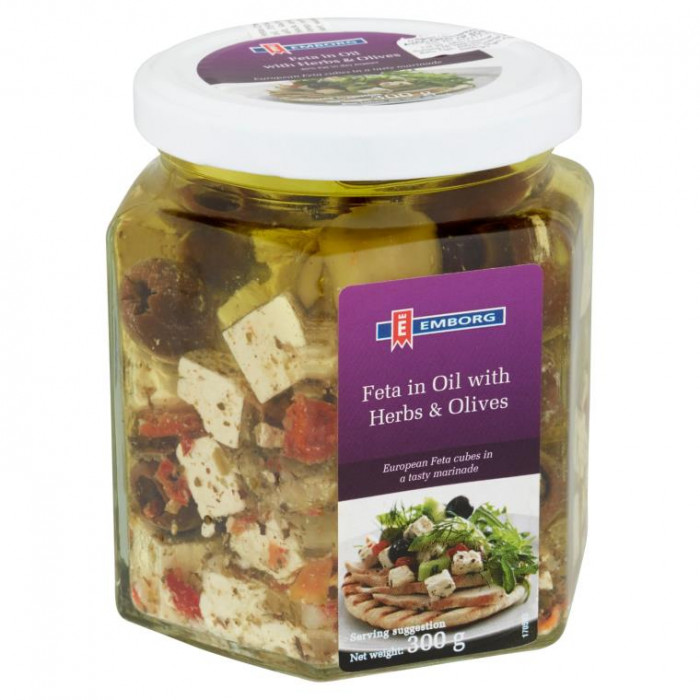 Emborg Feta with Herb & Olives in Oil - Case