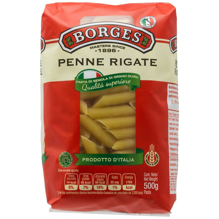 Borges Penne Rigate Durum Wheat Pasta - Case