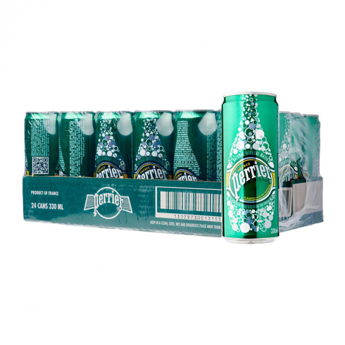 PERRIER SPARKLING MINERAL WATER REGULAR CAN