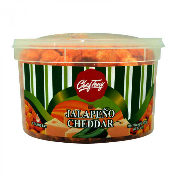 Chef Tony's Gourmet Popcorn Jalapeno Cheddar Regular Tub - Case