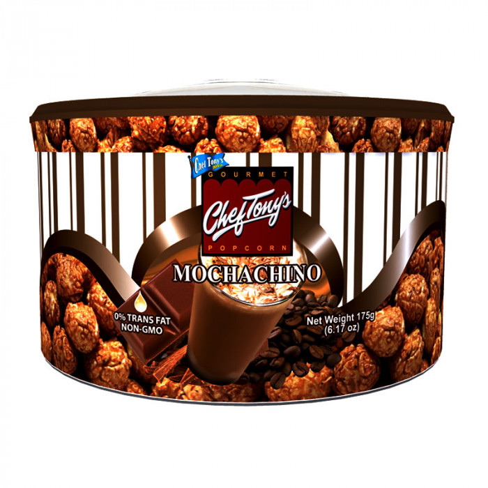 Chef Tony's Gourmet Popcorn Machachino with Almond Small Tub - Case