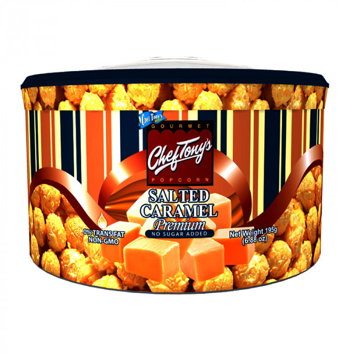 Chef Tony's Gourmet Popcorn Premium Caramel Regular Tub - Case