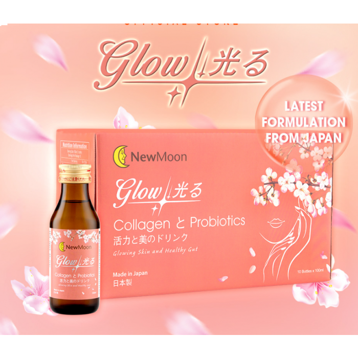 New Moon GLOW Collagen and Probiotics Drink - Carton