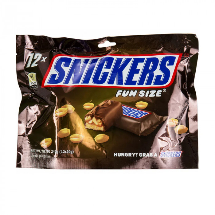 Snickers Funsize Chocolate Bar - Case