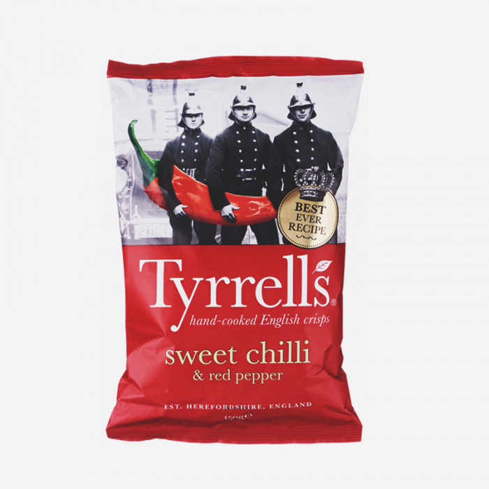 Tyrrells Hand Cooked Potato Chips Sweet Chili & Red Pepper - Case