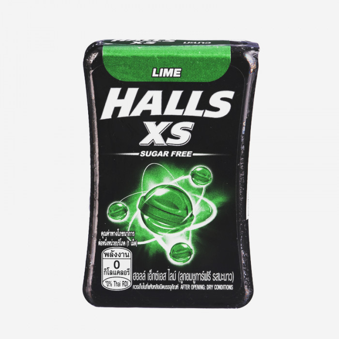 Halls XS Lime Sugar Free Mint Candy - Case