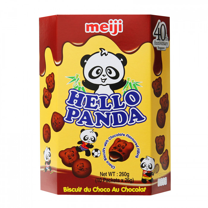 Meiji Hello Panda Double Chocolate Biscuits - Case