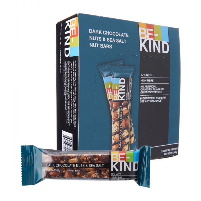 BE-KIND DARK CHOCOLATE NUTS & SEA SALT NUT BAR - Carton