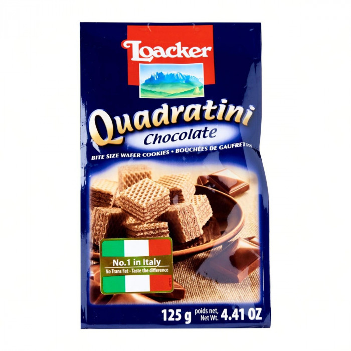 Loacker Chcocolate Quadratini Crispy Wafers - Case
