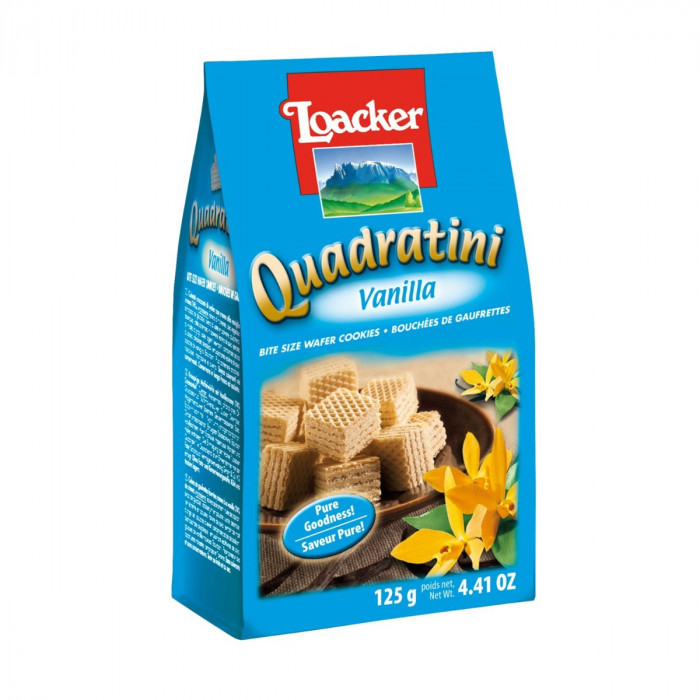 Loacker Vanilla Quadratini Crispy Wafers - Case