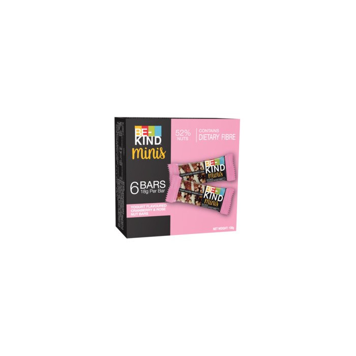 BE-KIND minis YOGURT FLAVOURED CRANBERRY & ROSE NUT BARS MULTIPACK - Carton
