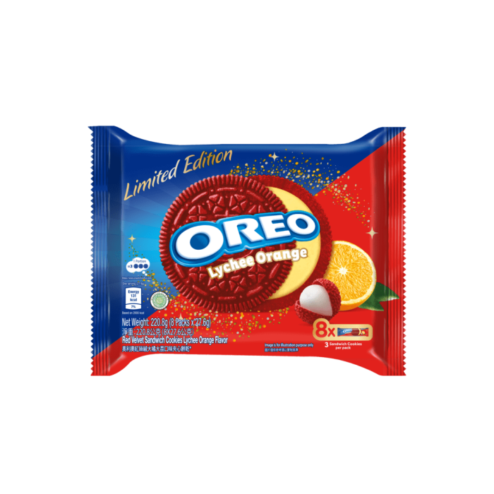 OREO Red Velvet Lychee Orange Biscuit - Carton