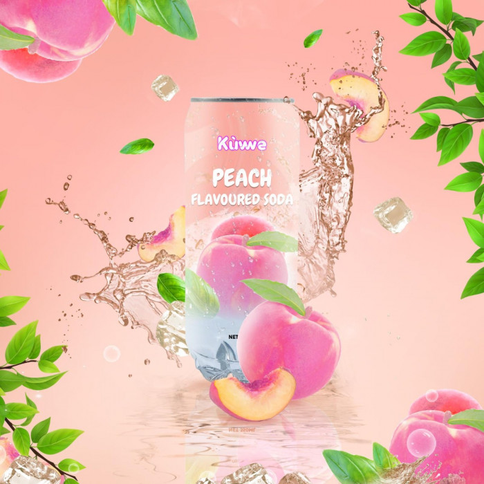 Kùwwe Peach Flavored Soda - Carton