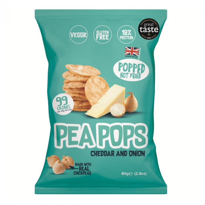 Pea Pops Cheddar & Onion Snacks - Case