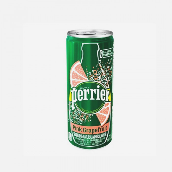 PERRIER SPARKLING MINERAL WATER PINK GRAPEFRUIT CAN