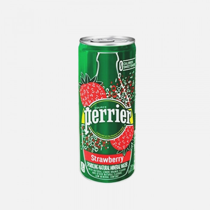PERRIER SPARKLING MINERAL WATER STRAWBERRY CAN