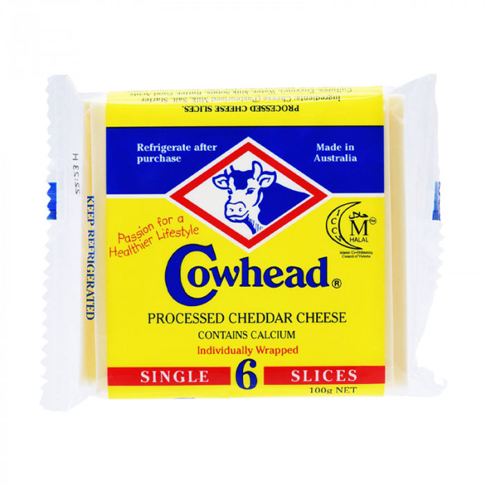 Cowhead Cheese Slices 6's - Carton