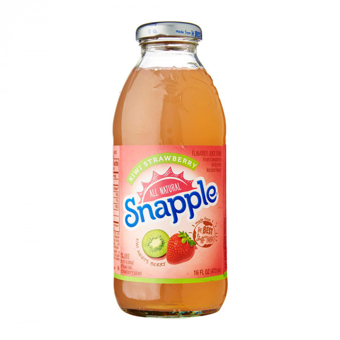 SNAPPLE ALL NATURAL KIWI STRAWBERRY JUICE DRINK GLASS BOTTLE