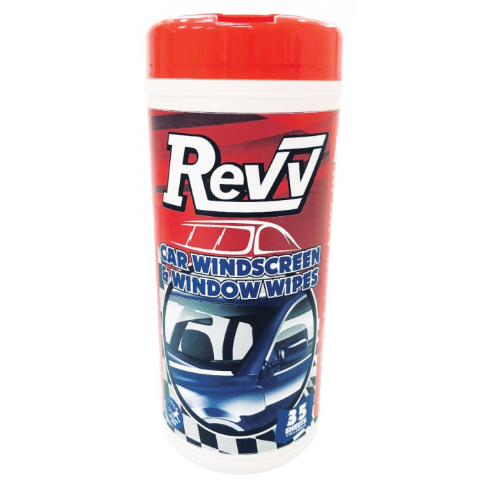 Revv Windscreen & Window Wipes 35S - Carton