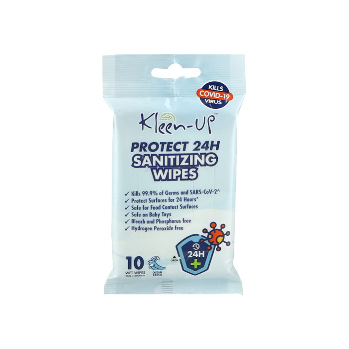 Kleen Up Protect 24H Sanitizing Wipes 10s - Carton