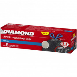 Diamond Ultra Strong Garbage Bags 8s Jumbo (100L, 76cm x 581cm)