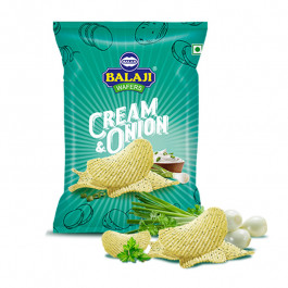 Balaji Wafers Cream & Onion Potato Chips - Case
